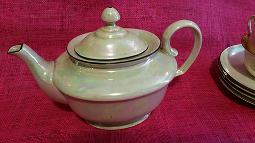 Vintage Lusterware Tea Set and Cake Plates